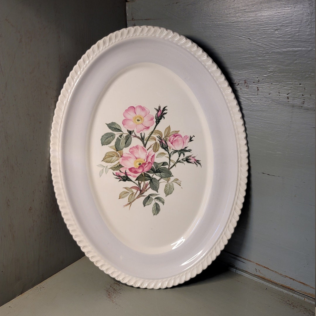 Royal Gadroon Harker Pottery "wild Rose" Platter - Etsy