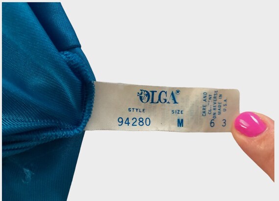 Vintage Olga Bright Blue, Ankle Length, Long Sleeve L… - Gem