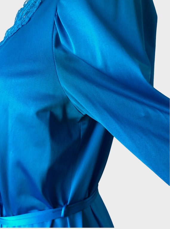 Vintage Olga Bright Blue, Ankle Length, Long Sleeve L… - Gem