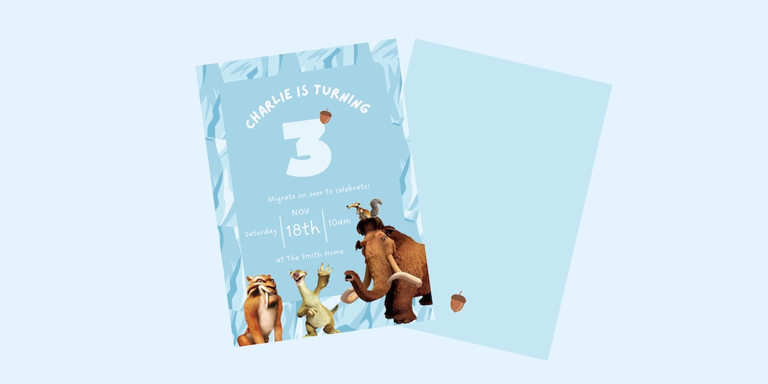Ice Age Invitation Template - Etsy