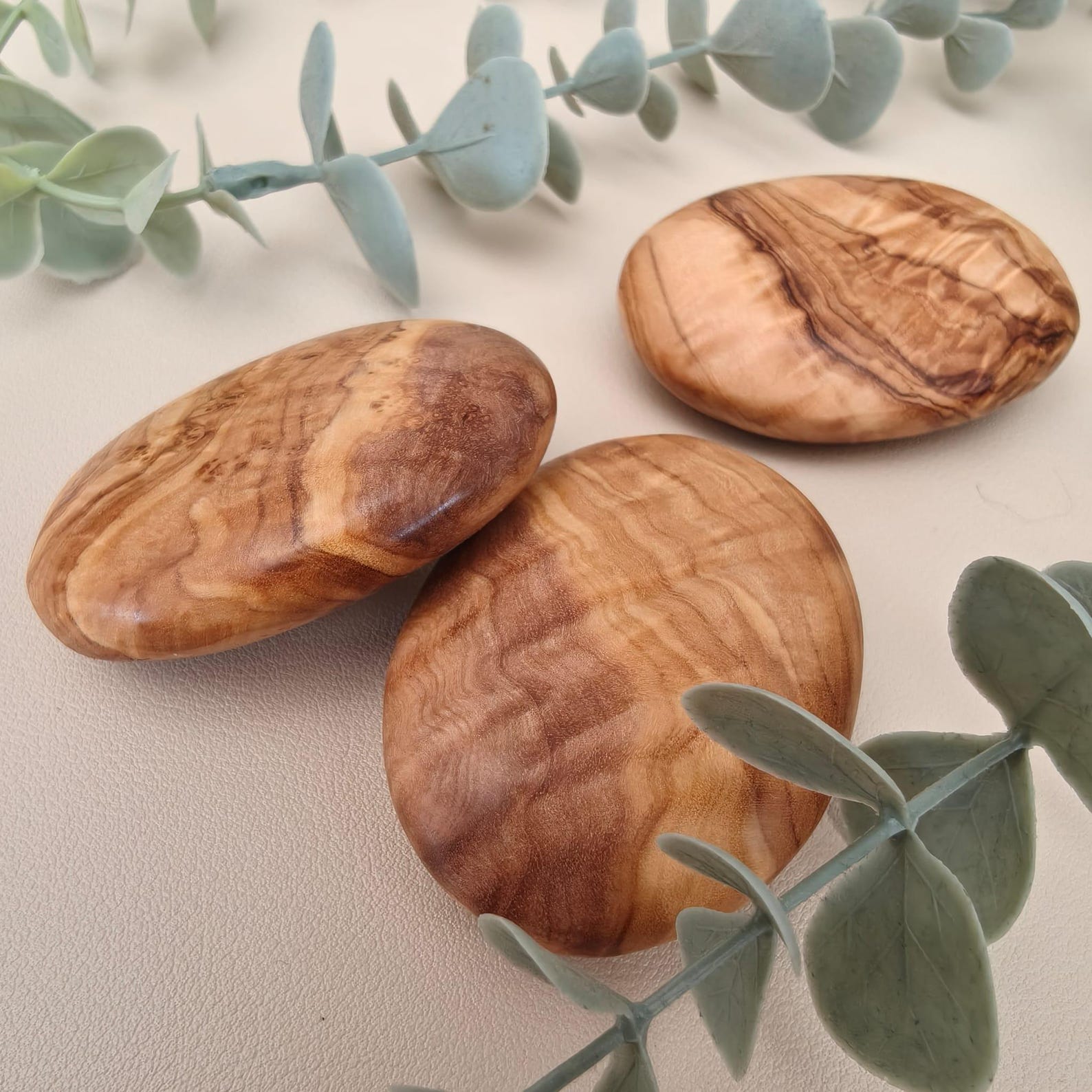 Handmade Olivewood Fidget Stone | Stress Relief Pocket Pebble | Gift ...
