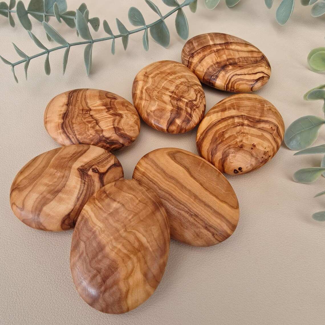 Handmade Olivewood Fidget Stone | Stress Relief Pocket Pebble | Gift ...