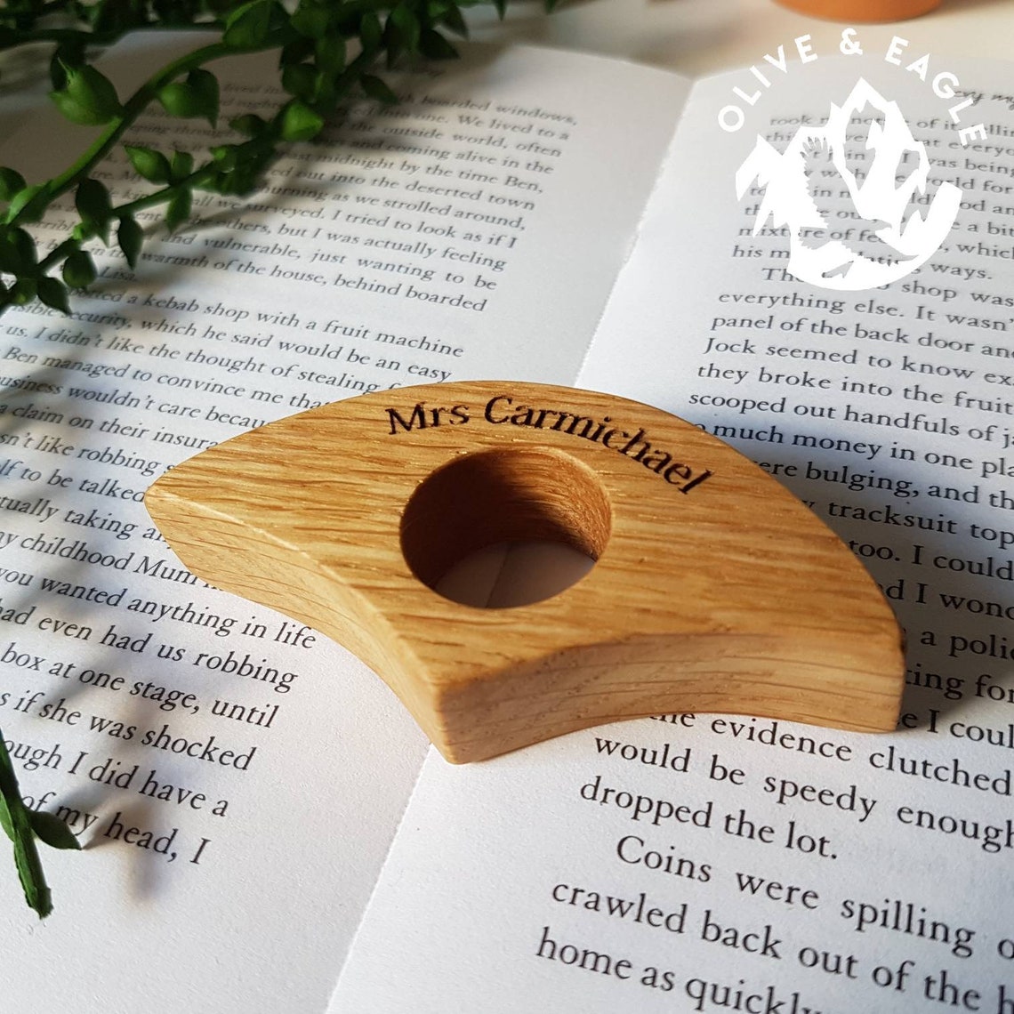 Personalised Oak Book Thumb Spreader Book Holder Page Pal - Etsy UK