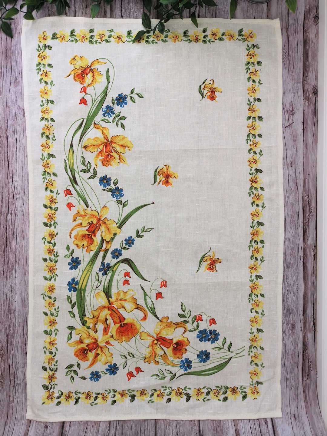 Vintage Cotton Kitchen Towel FLORAL, 1980s, New, Strong Cotton, Tea ...