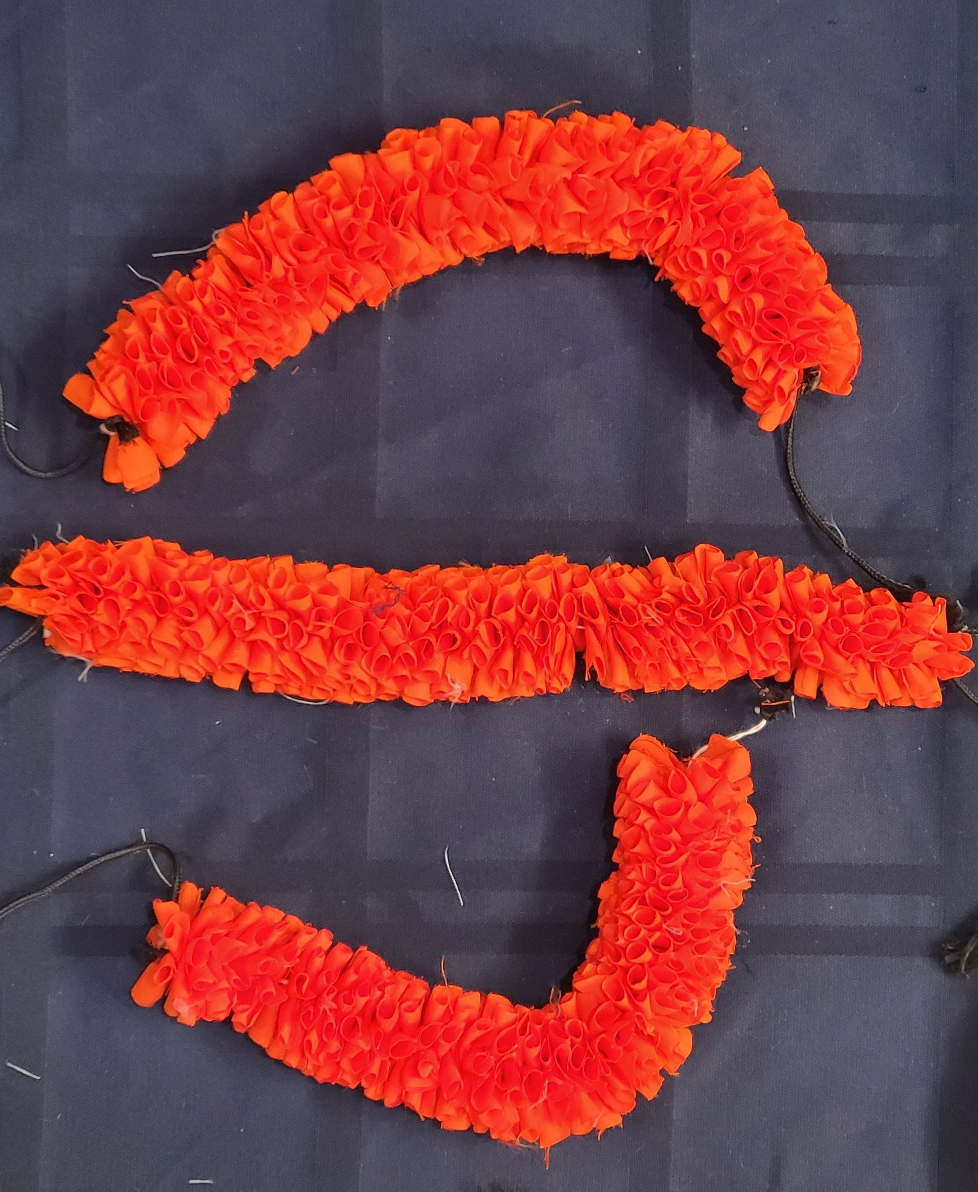 Orange, White Round Cut Flowers Made of Statin | Bharatanatyam ...
