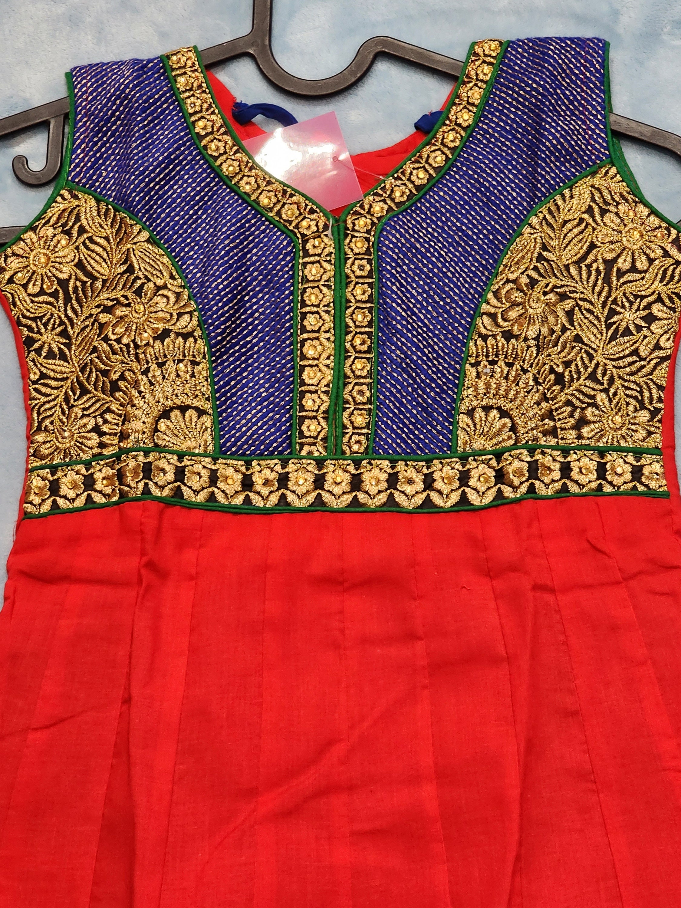 Red Chudithar With Colorful Detailing for Kids - Etsy