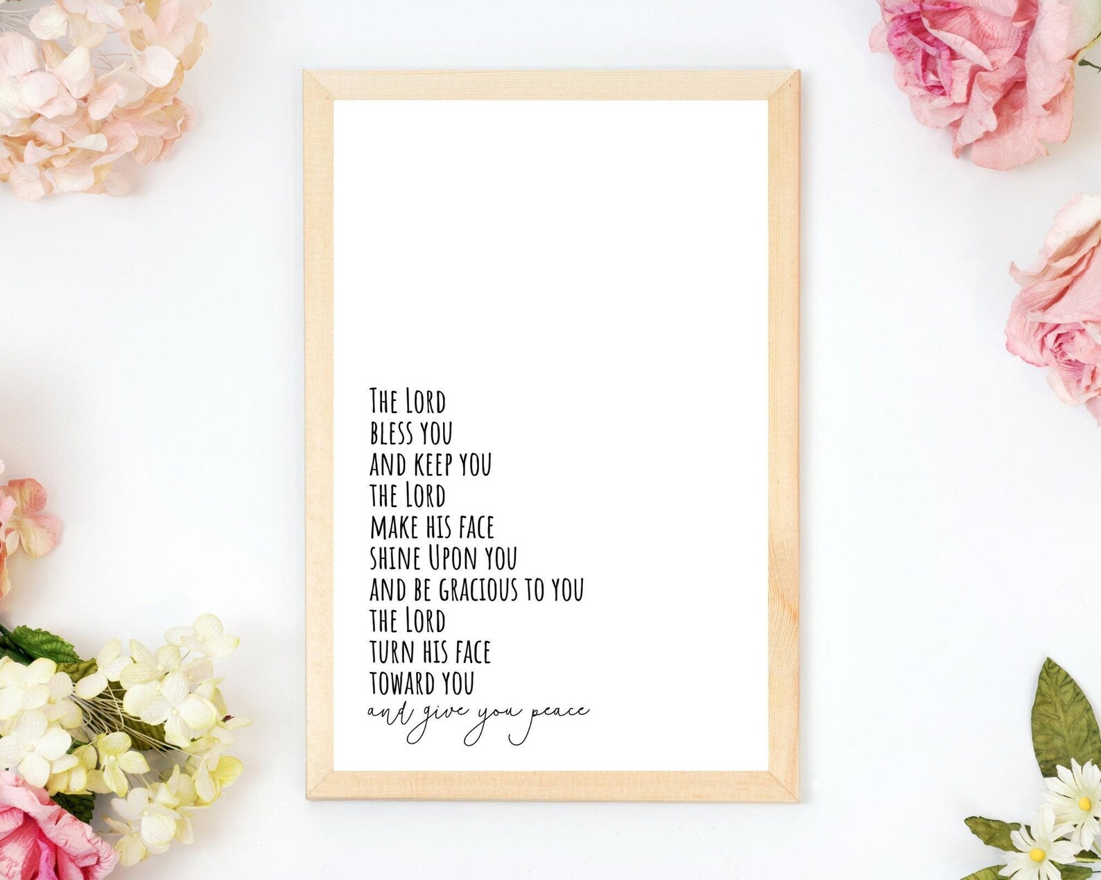 Lord Bless You Scripture Minimal Wall Art, Monochromatic, Scandinavian ...