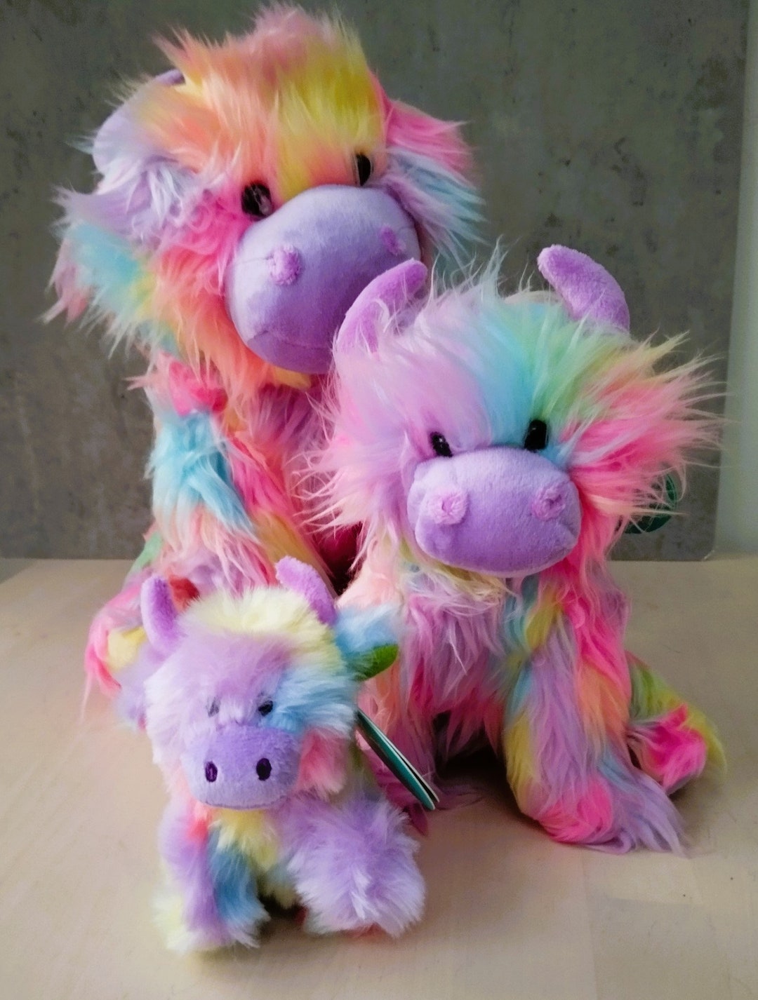 Cuddly Highland Cow Soft Toy, Color Rainbow, Sizes From Mini to Large ...