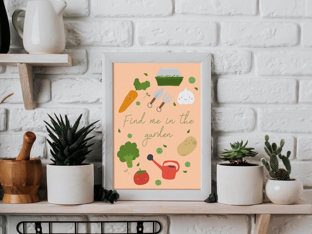 Instant Download Gardening Print, Find Me at the Allotment. A4 Wall Art ...