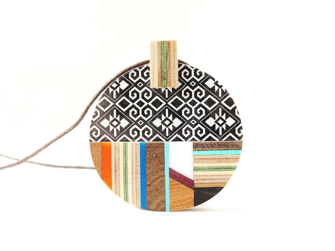 Patagonia Wood Gift, a Geometry Mapuche Necklace, Handmade in Patagonia ...