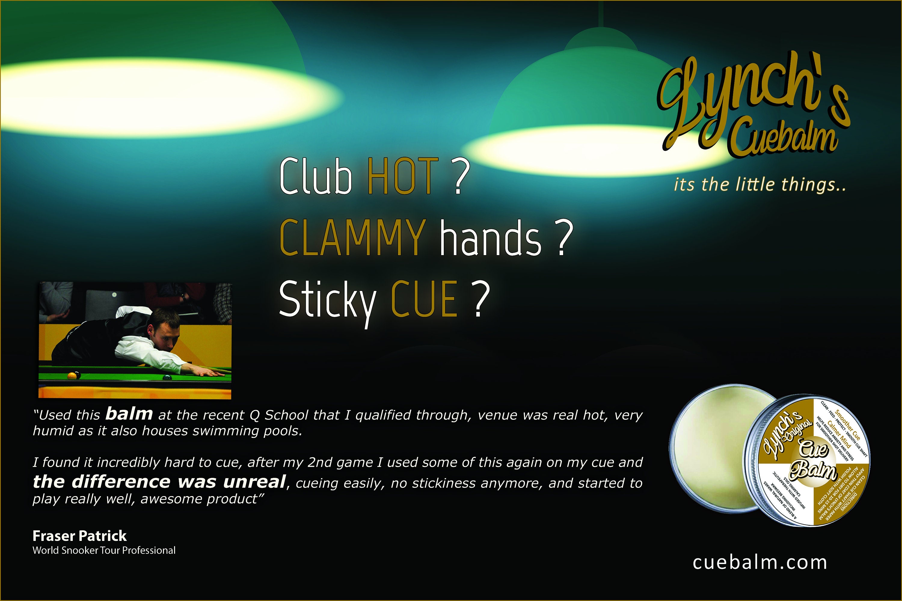 Lynch's Original Cue Balm GIFT SET - for ALL Wooden Cues - Snooker Pool ...