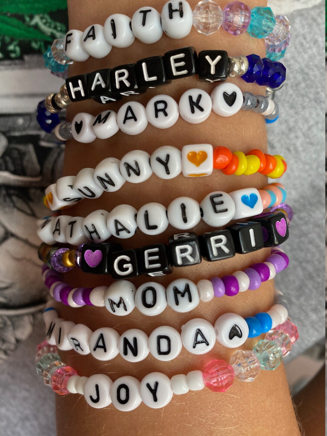 Custom-made Beaded Name Bracelet - Etsy