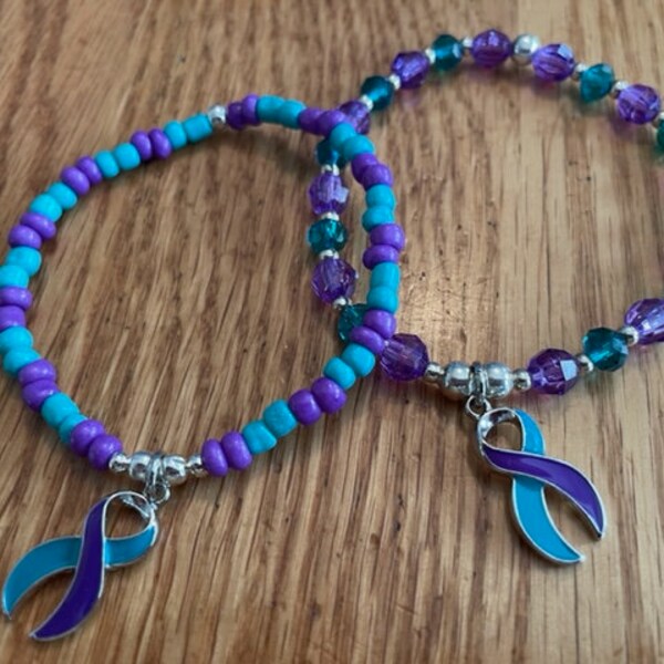 Purple Awareness Ribbon Beaded - Etsy