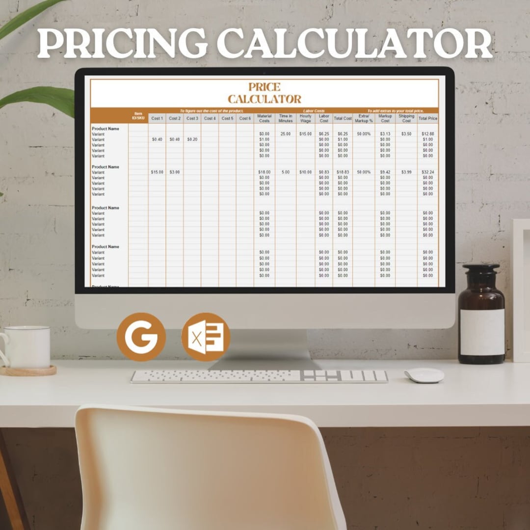 Pricing Calculator for Products and Services / Easy-to-use / Google ...