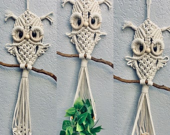 Macrame Plant Hanger Owl - Etsy