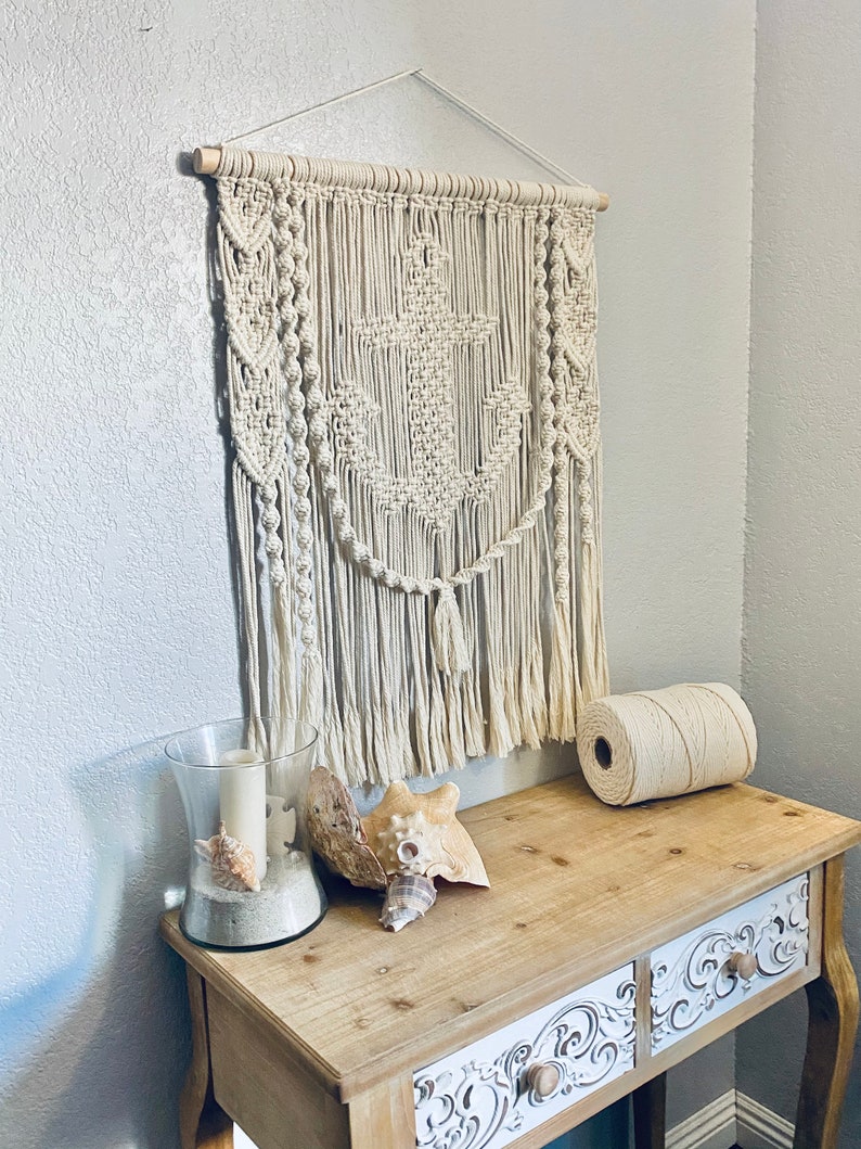 Anchor Navy Decor Nautical Handmade Macrame Wall Hanging | Etsy