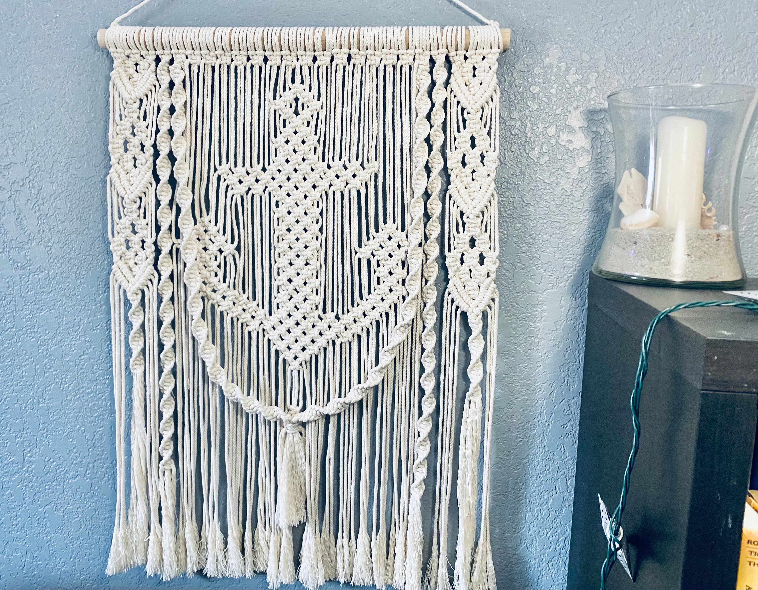 Anchor Navy Decor Nautical Handmade Macrame Wall Hanging | Etsy