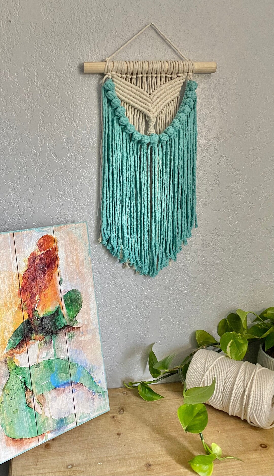 Mermaid Tail Macrame Wall Hanging, Beach Boho, Beach House Decor ...
