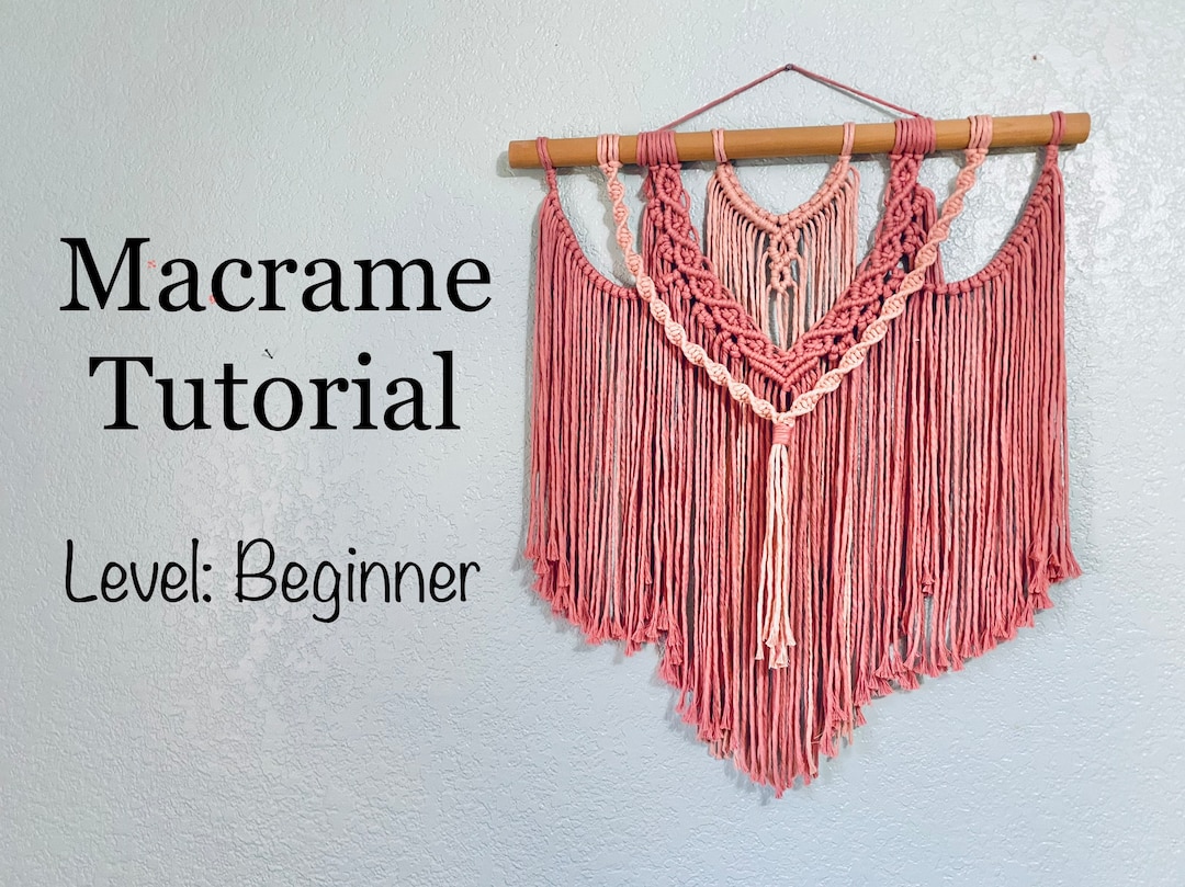 Macrame PDF Tutorial French Rose, DIY Macrame, Beginner Macrame Instructions, Beginner Knot ...