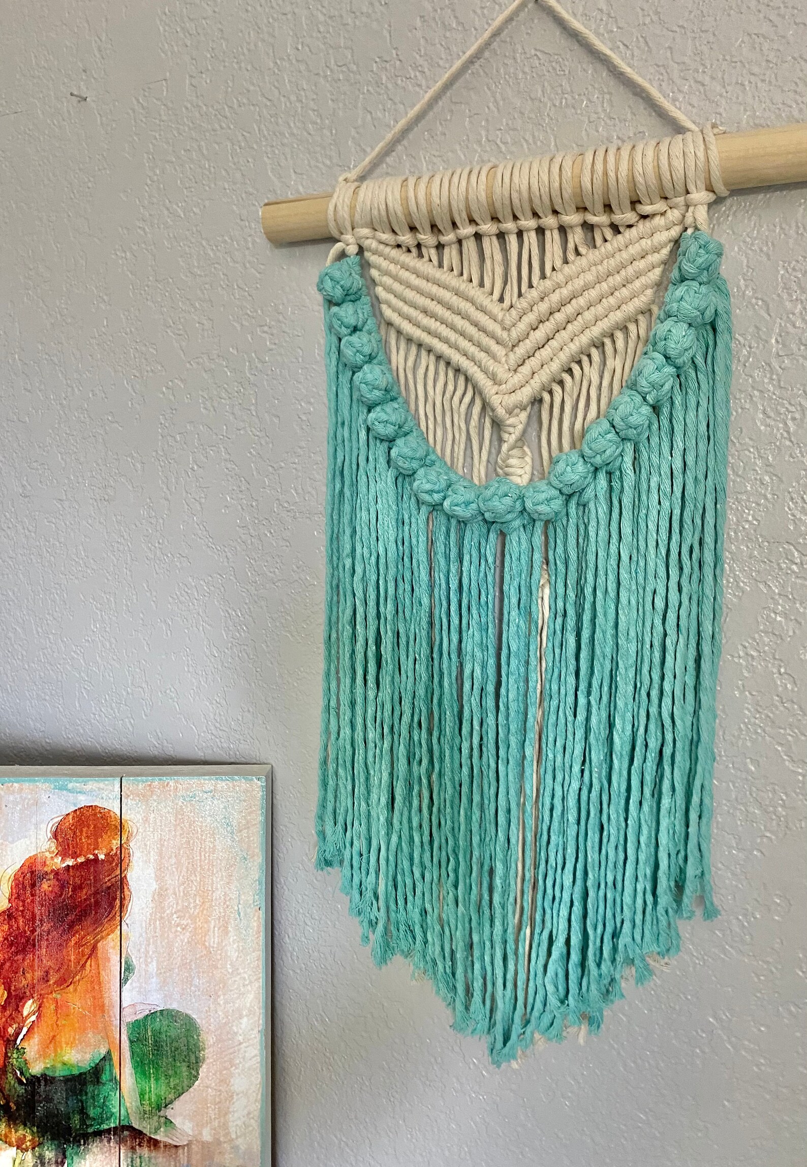 Mermaid Tail Macrame Wall Hanging Beach Boho Beach House - Etsy