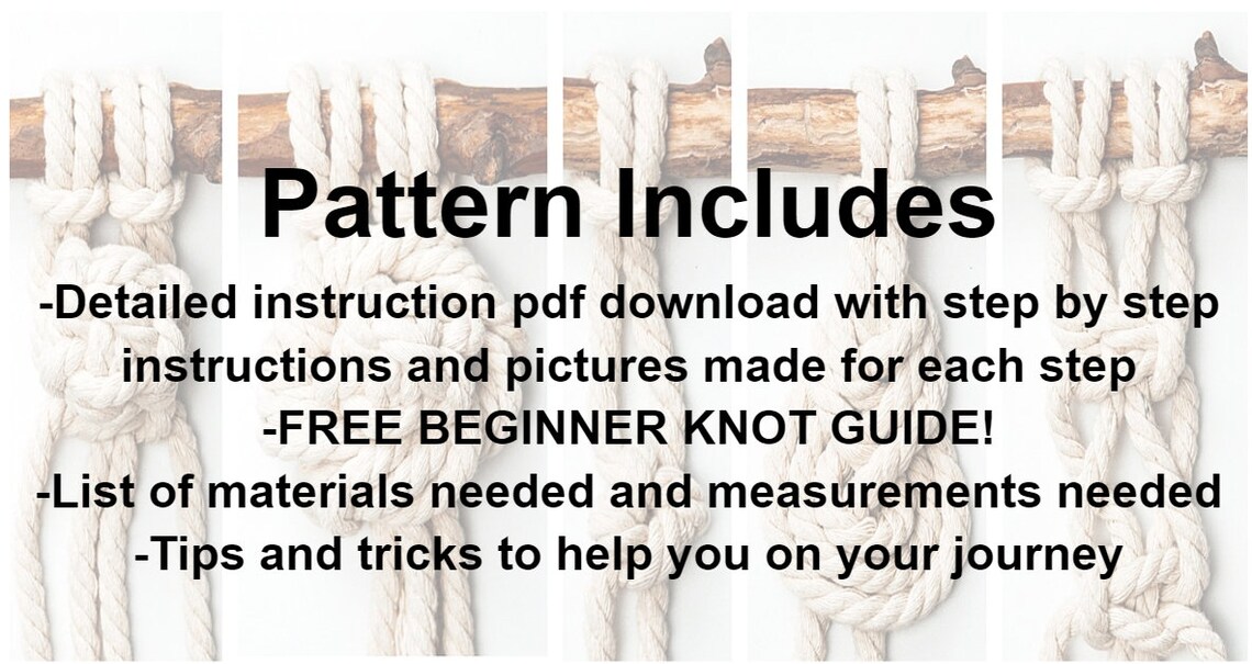 Macrame Tutorial PDF Pattern Beginner Knot Guide Beginner - Etsy