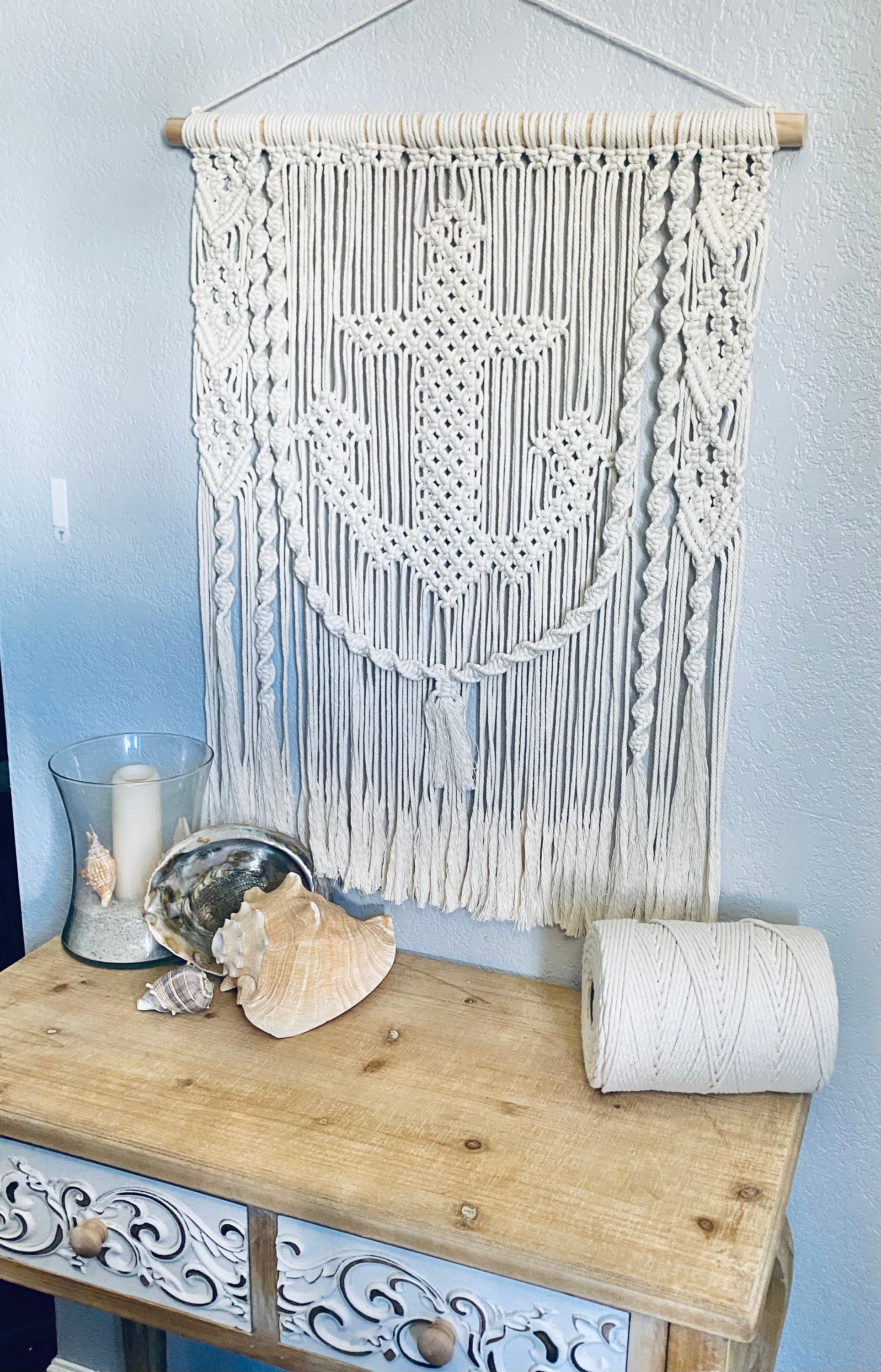 Anchor Navy Decor Nautical Handmade Macrame Wall Hanging - Etsy