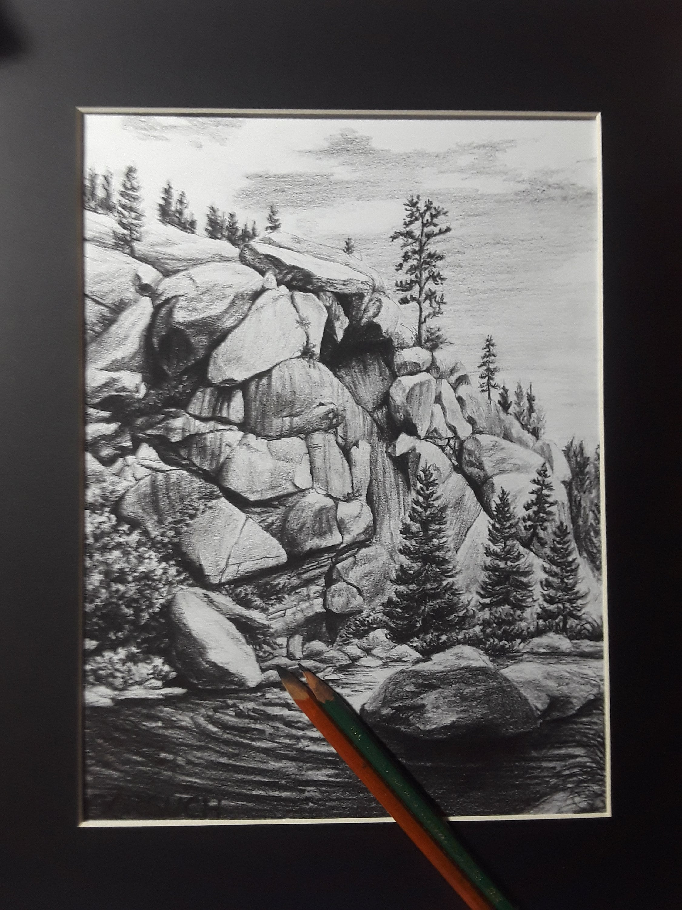 Textured Rocks Print, Graphite Pencil, 12" X 16" - Etsy