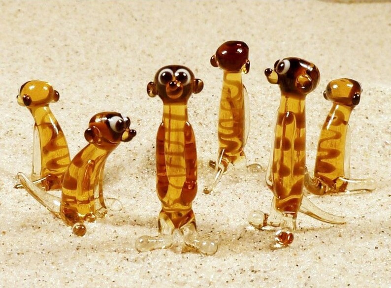 Meerkat Glass Animal / Figurine Size Approx. 16 25 Mm - Etsy