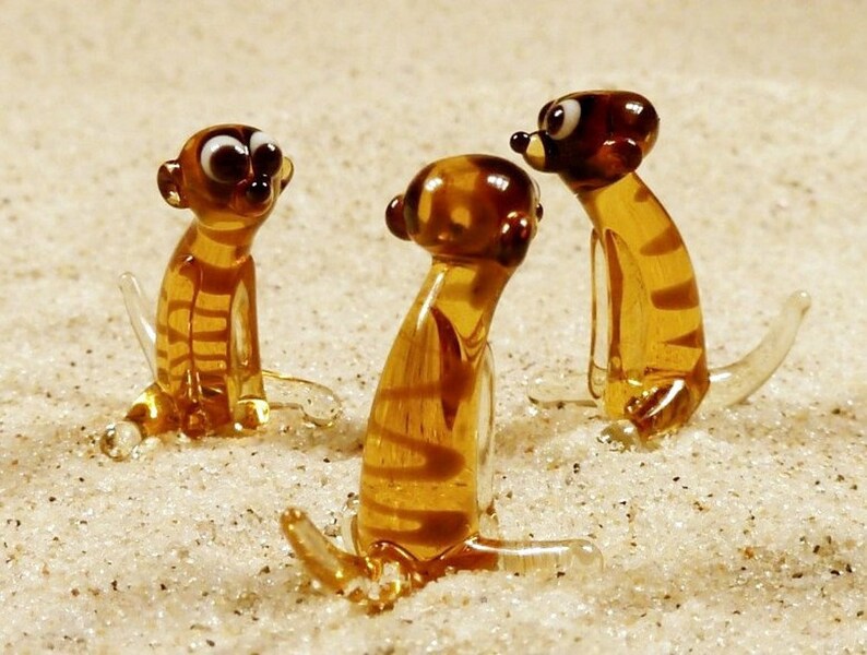 Meerkat Glass Animal / Figurine Size Approx. 16 25 Mm - Etsy