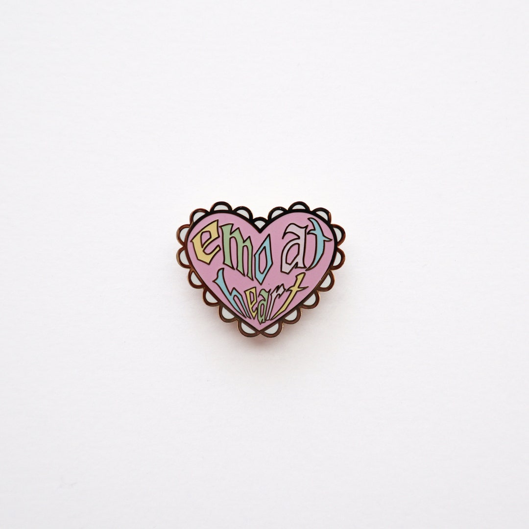 Emo at Heart Enamel Pin | PASTEL - Etsy