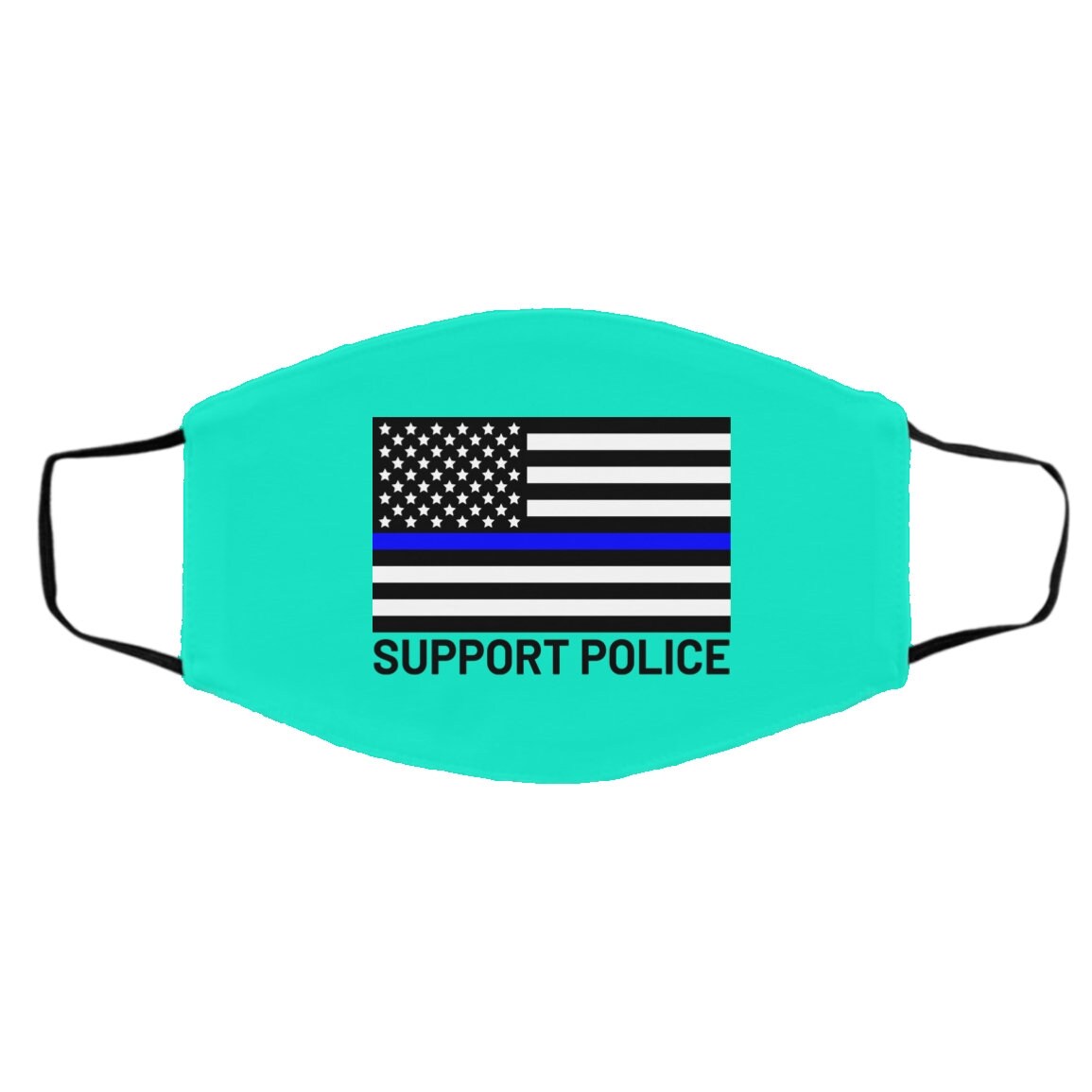 Support Police Blue Line American Flag Med/lg Face Mask - Etsy