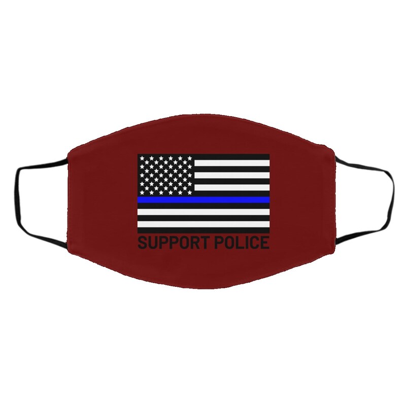 Support Police Blue Line American Flag Med/lg Face Mask - Etsy