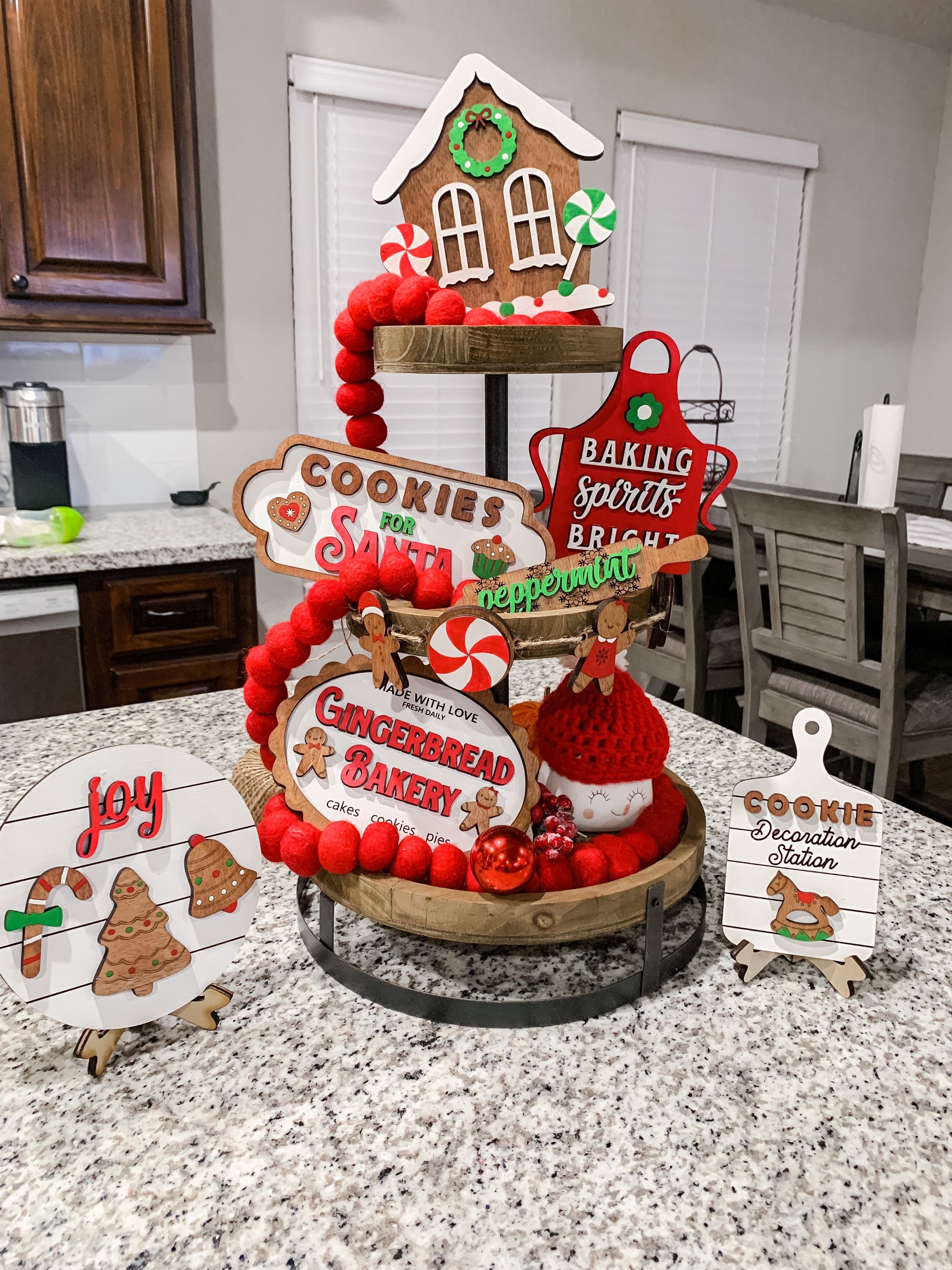 Gingerbread Tiered Tray Tiered Tray Set of 8 Gingerbread - Etsy