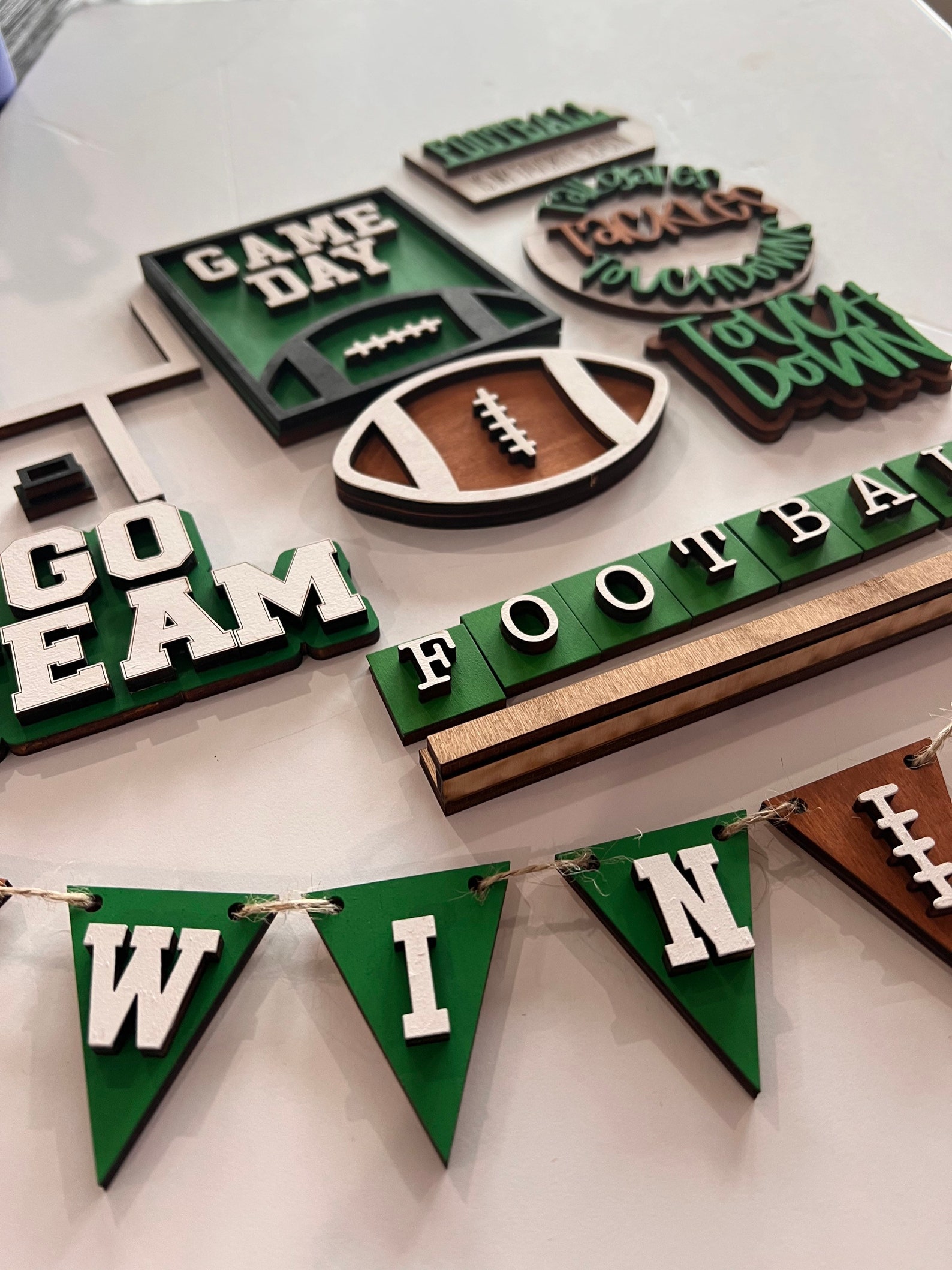 Football Tiered Tray Decor Football Season Fall Tiered Tray - Etsy