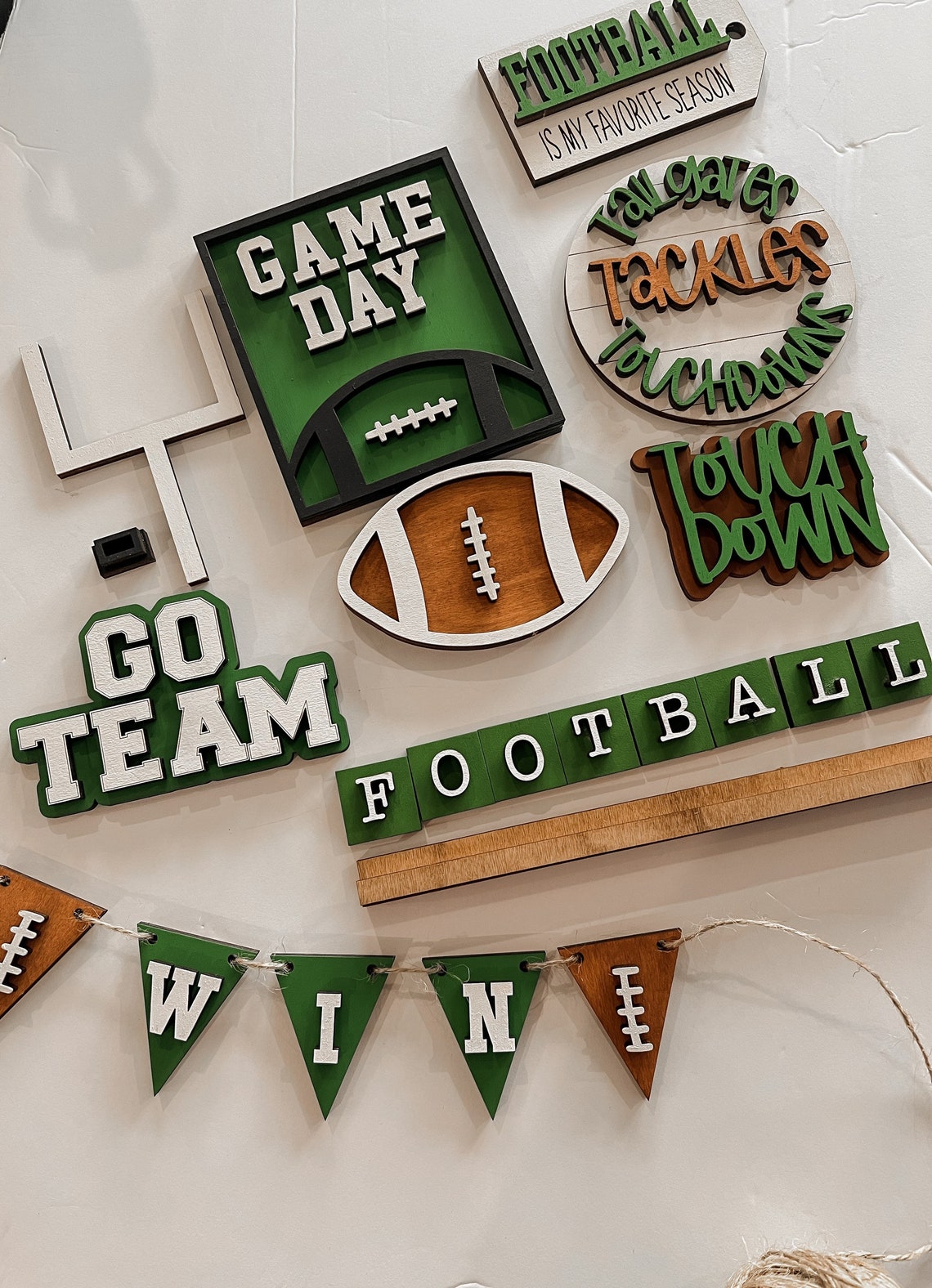 Football Tiered Tray Decor Football Season Fall Tiered Tray - Etsy
