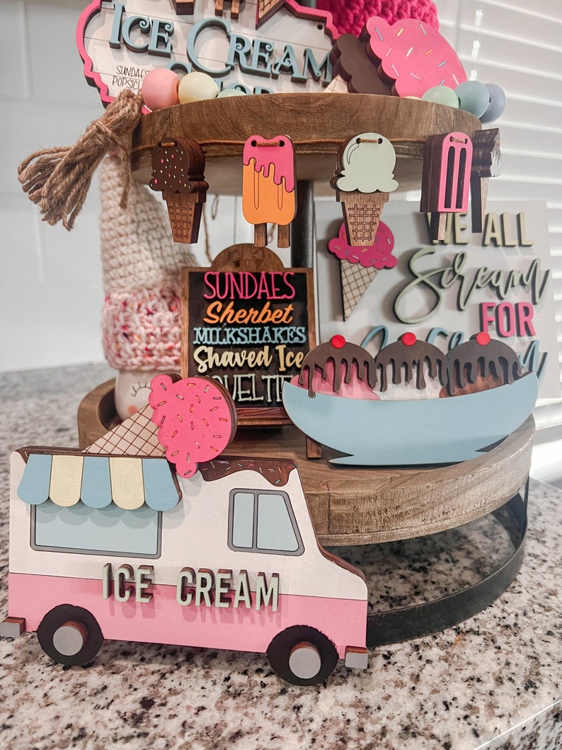Ice Cream Tiered Tray Ice Cream Tray Summer Tiered Tray Ice - Etsy