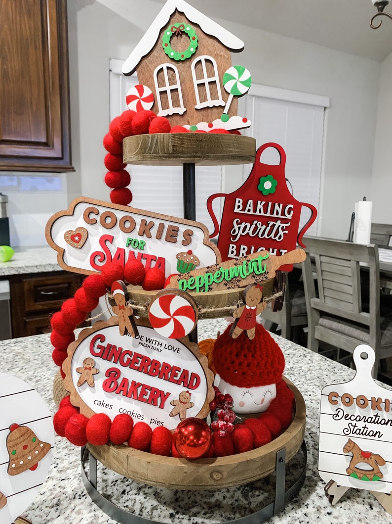 Gingerbread Tiered Tray Tiered Tray Set of 8 Gingerbread - Etsy