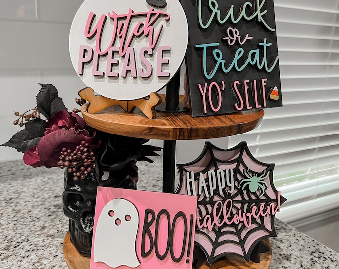 Spooky Halloween, Cute Halloween, Pink Halloween, Halloween Tiered Tray ...