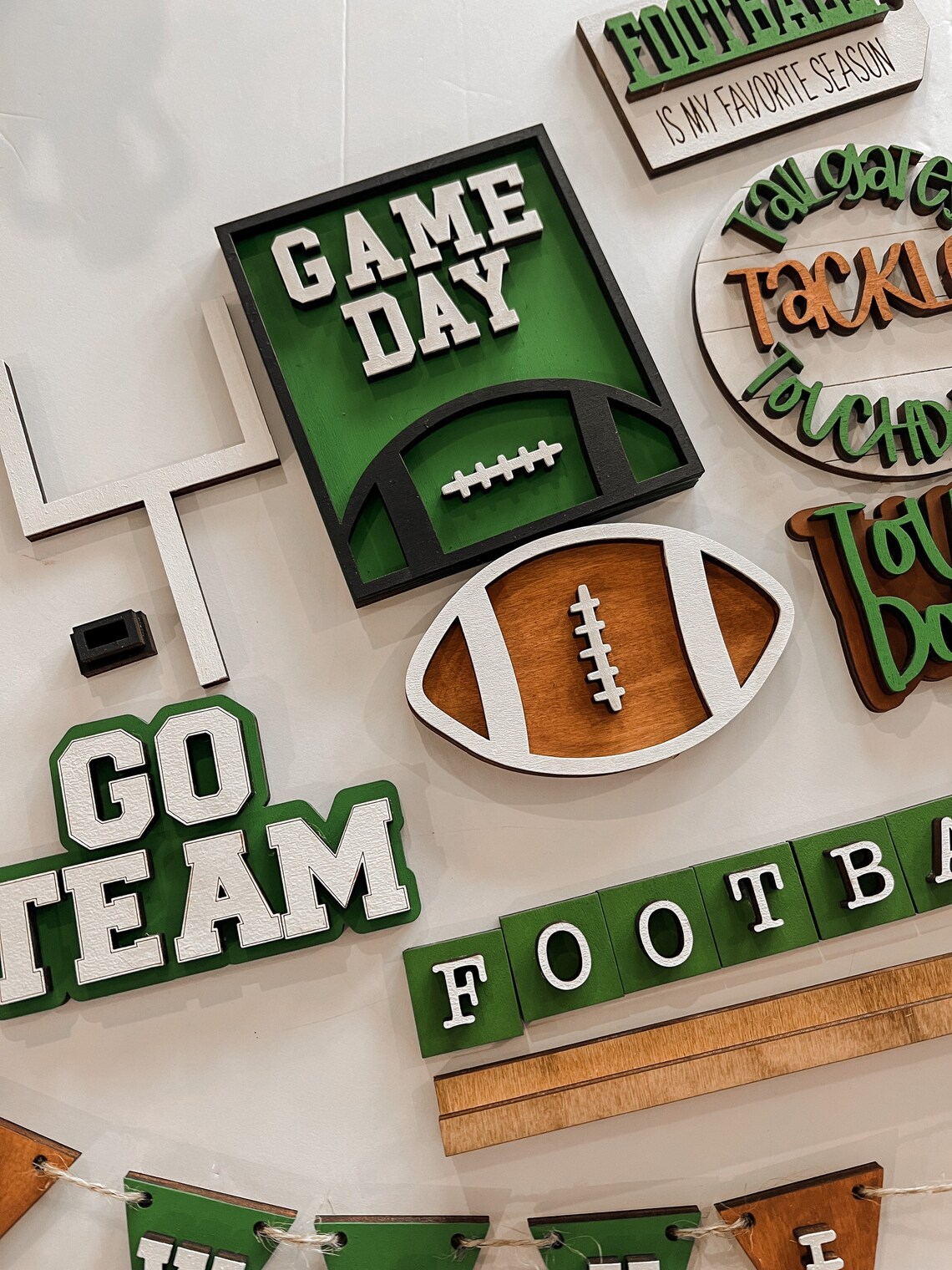 Football Tiered Tray Decor Football Season Fall Tiered Tray - Etsy