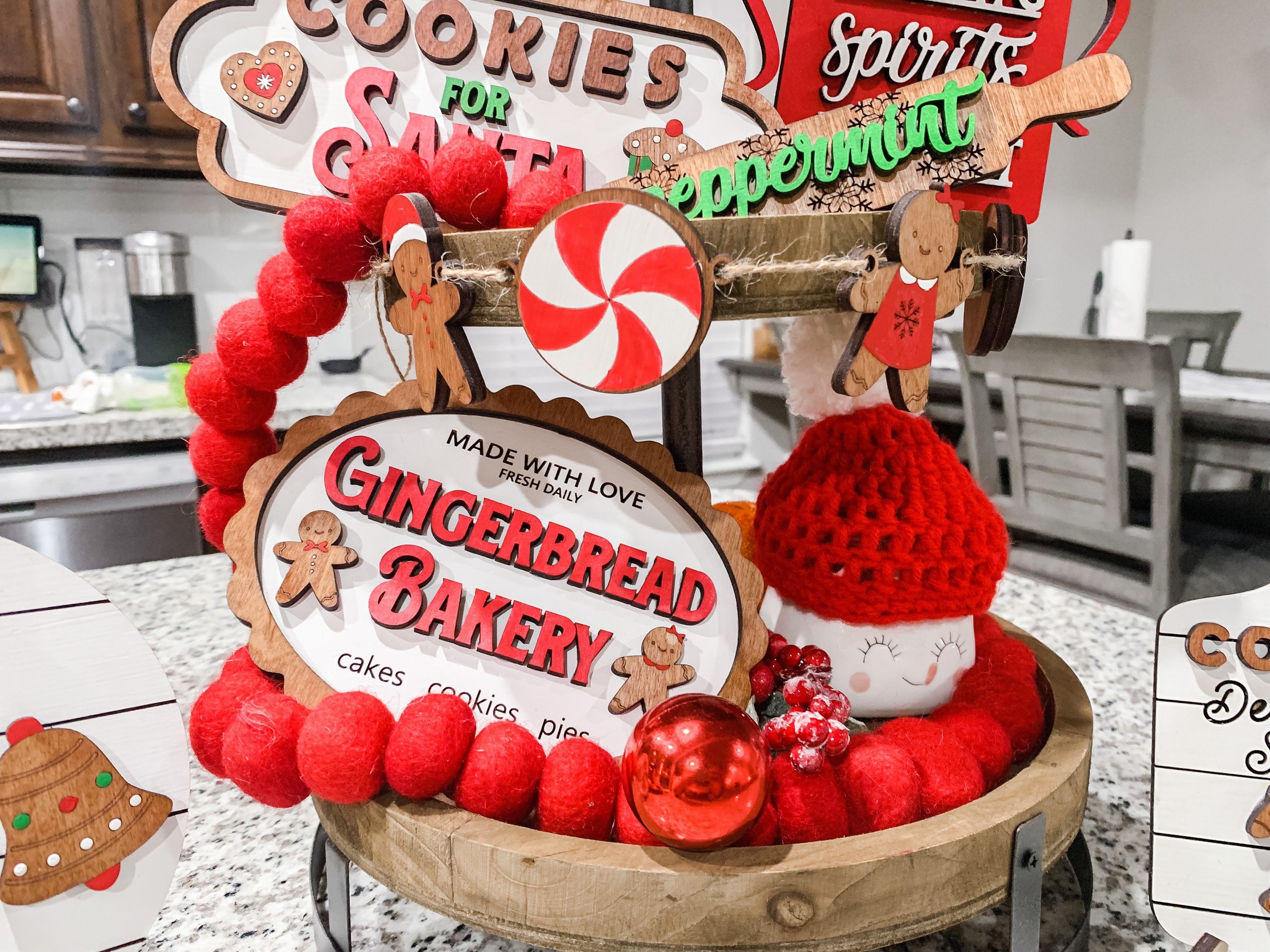 Gingerbread Tiered Tray Tiered Tray Set of 8 Gingerbread - Etsy