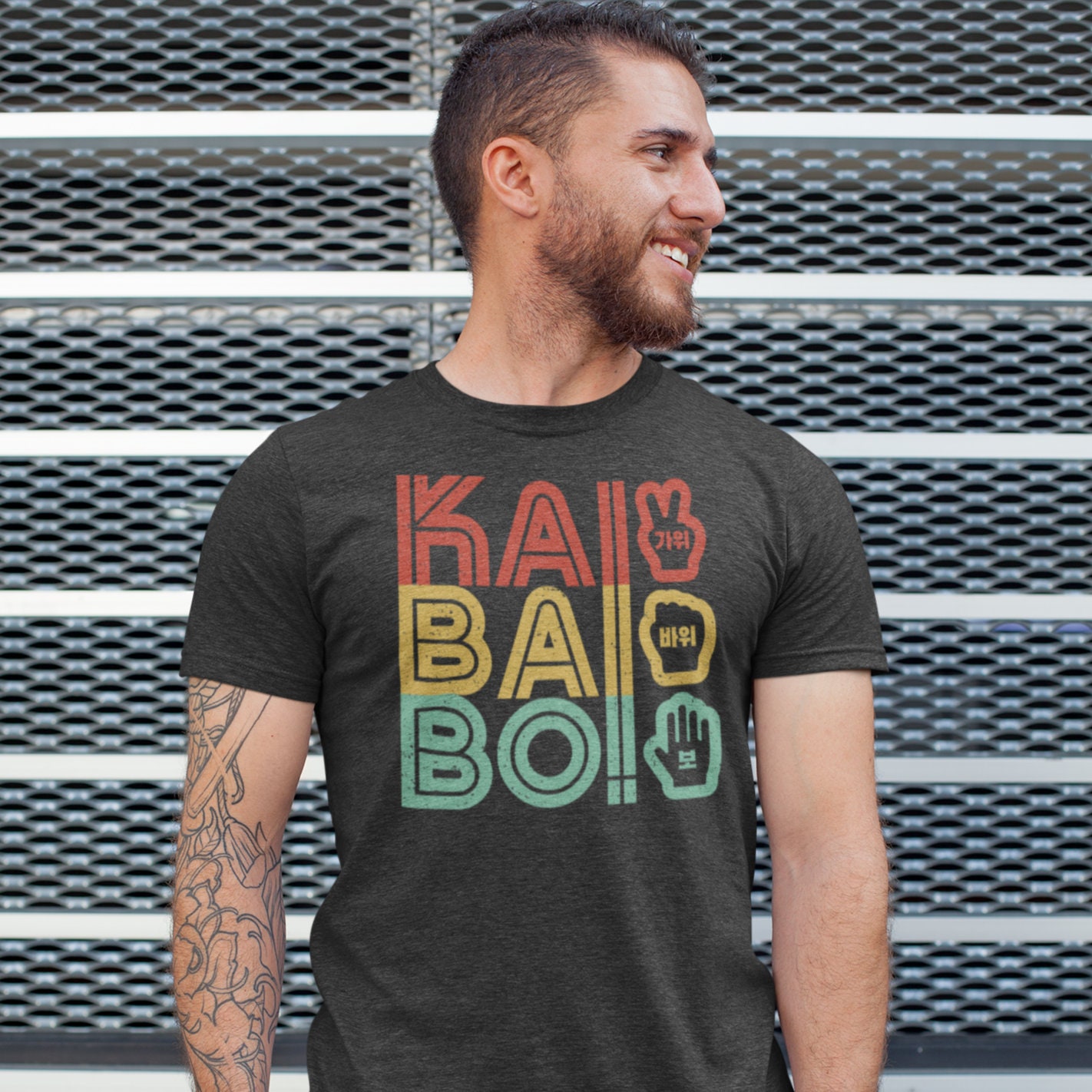 Korean "kai Bai Bo!" (rock, Paper Scissors)- Retro Unisex Tri-blend T ...