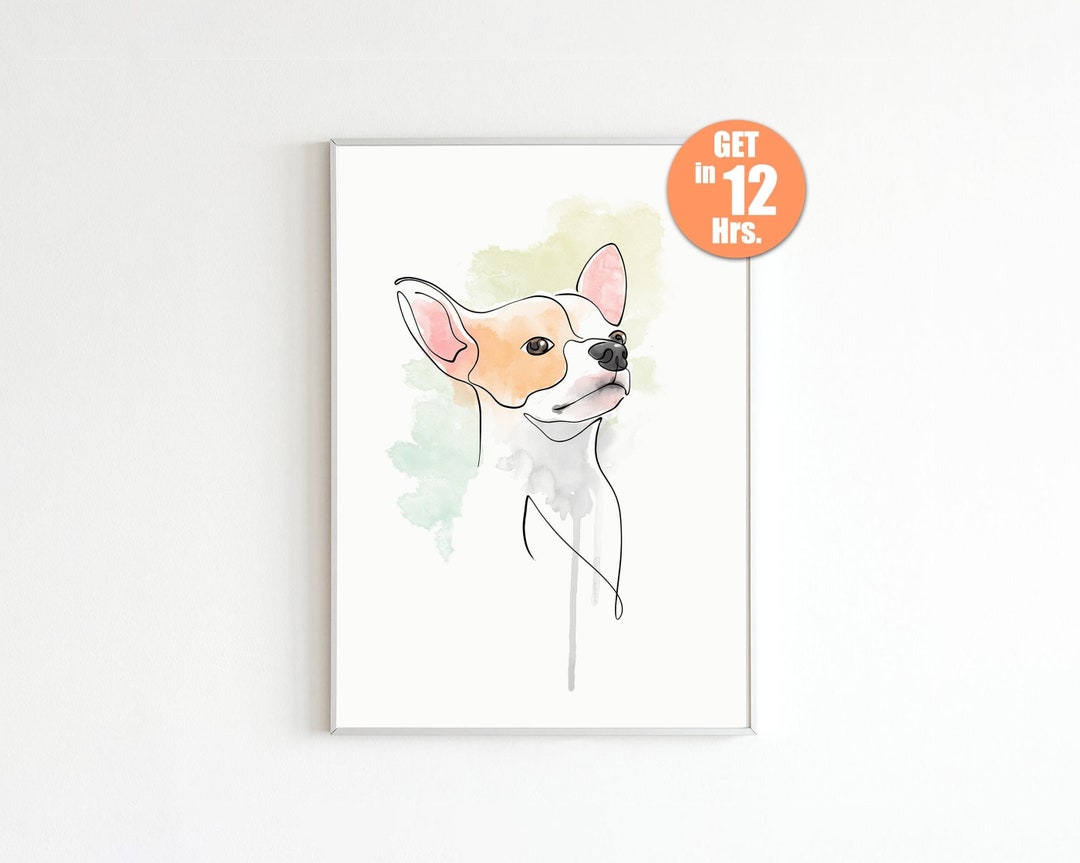 Custom Pet Line Drawing, Custom Dog Mom Portrait, Dog Mom Gift, Pet ...