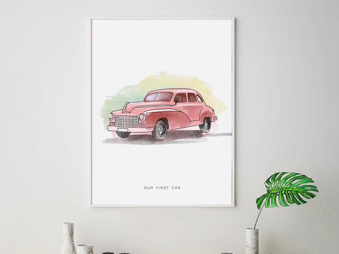 Custom Car Portrait, Car Painting From Photo, Personalized Gift ...