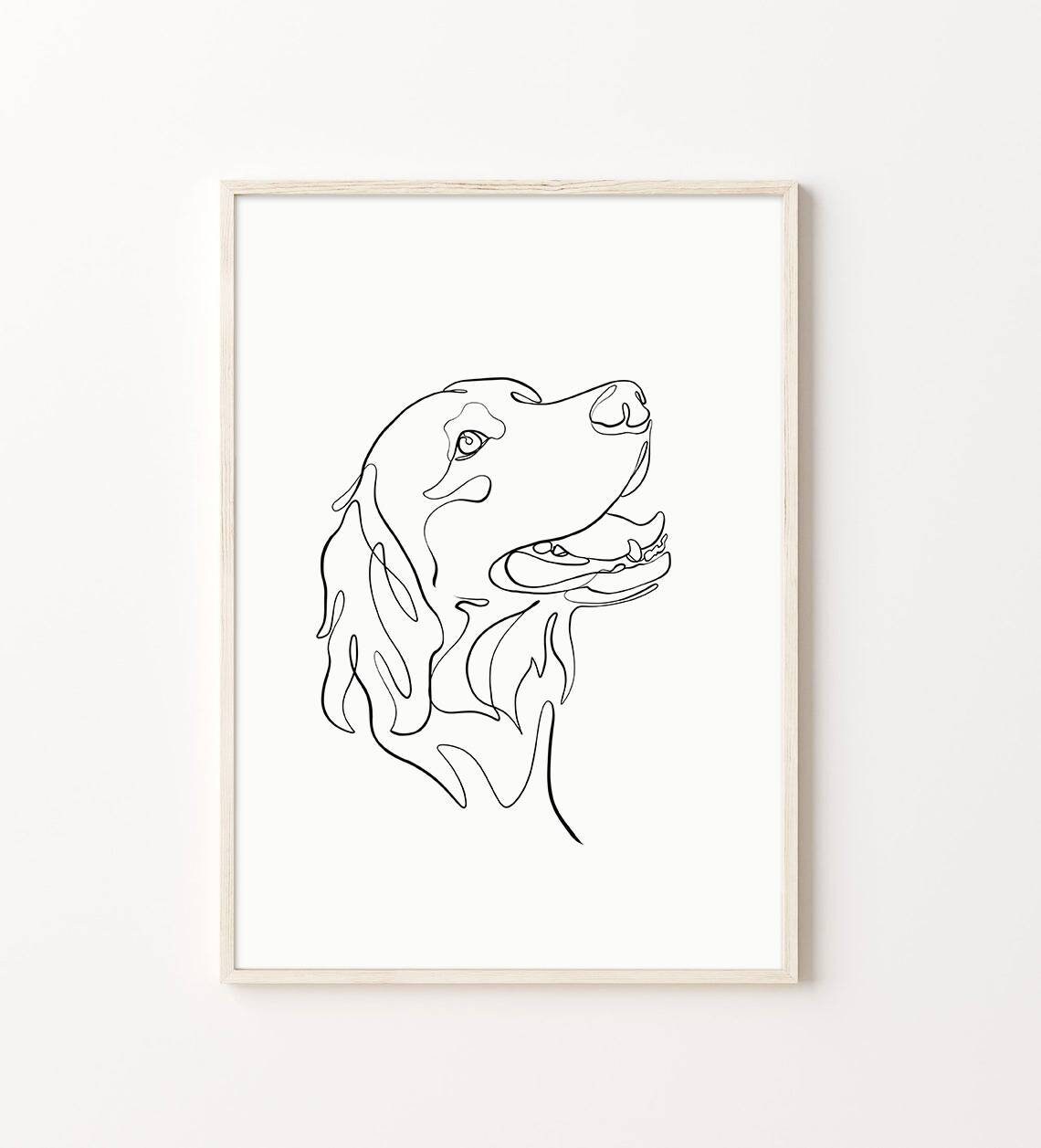 Custom Pet Line Drawing, Custom Dog Mom Portrait, Dog Mom Gift, Pet ...