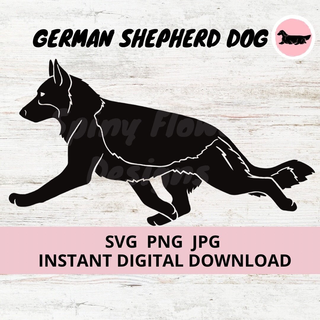 German Shepherd Dog Gaiting Digital Download SVG JPG PNG Clipart - Etsy