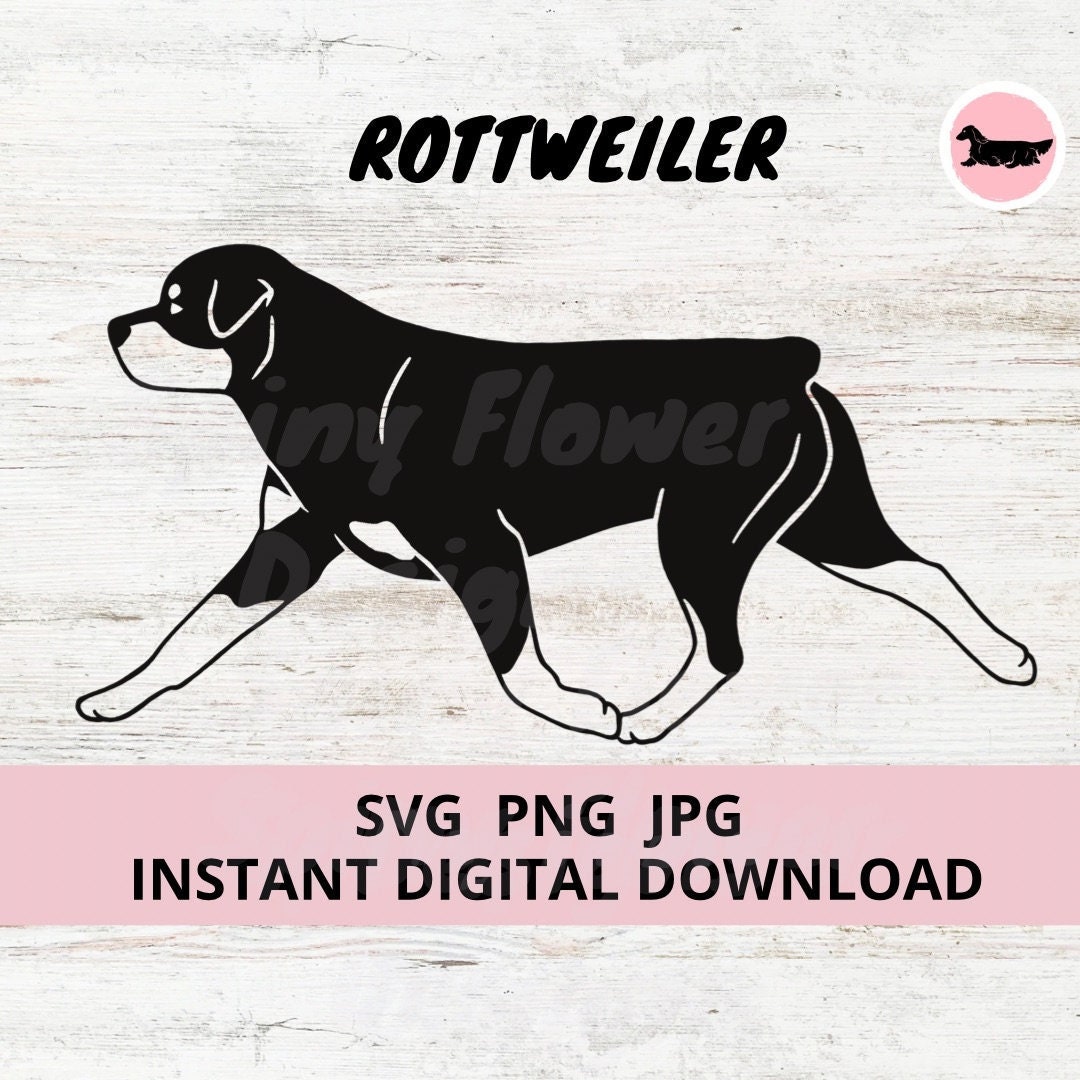 Rottweiler Dog Gaiting Digital Download SVG JPG PNG Clipart - Etsy