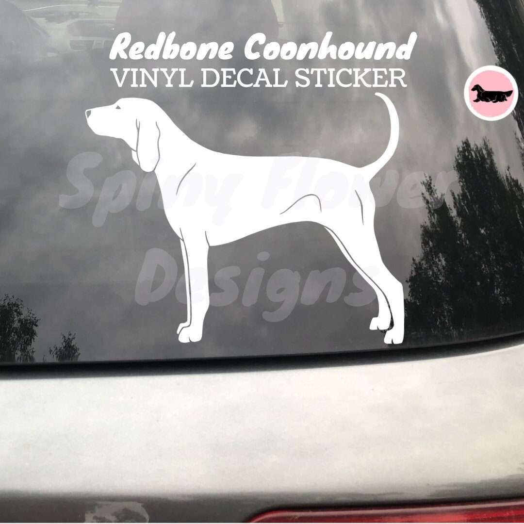 Redbone Coonhound Dog Standing Bench Vinyl Decal / Bumper Sticker - Etsy