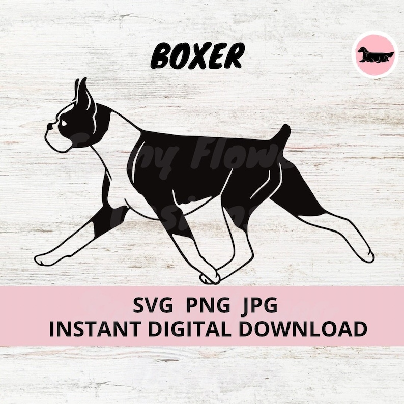 Boxer Dog Gaiting Digital Download SVG JPG PNG Clipart - Etsy