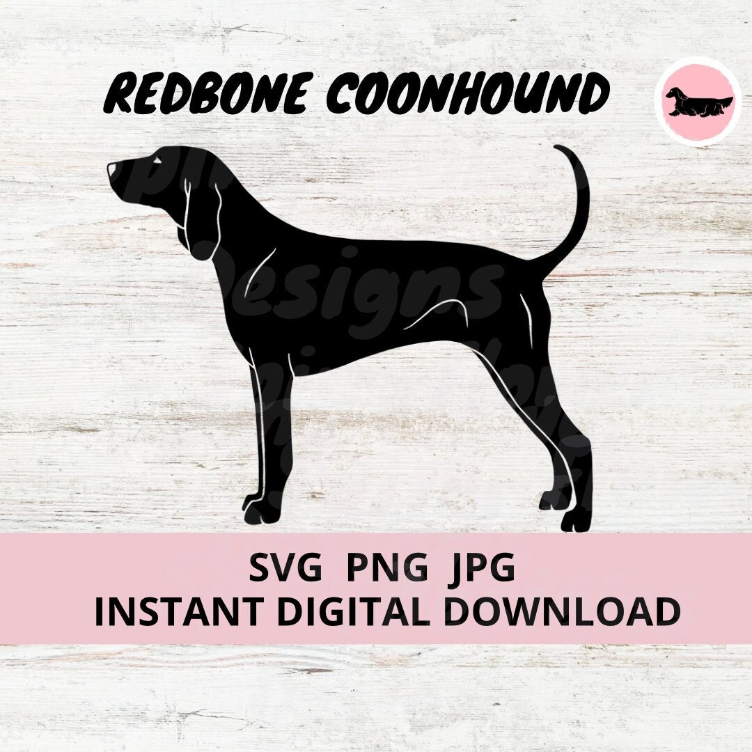 Redbone Coonhound Dog Standing Bench Digital Download SVG JPG PNG ...