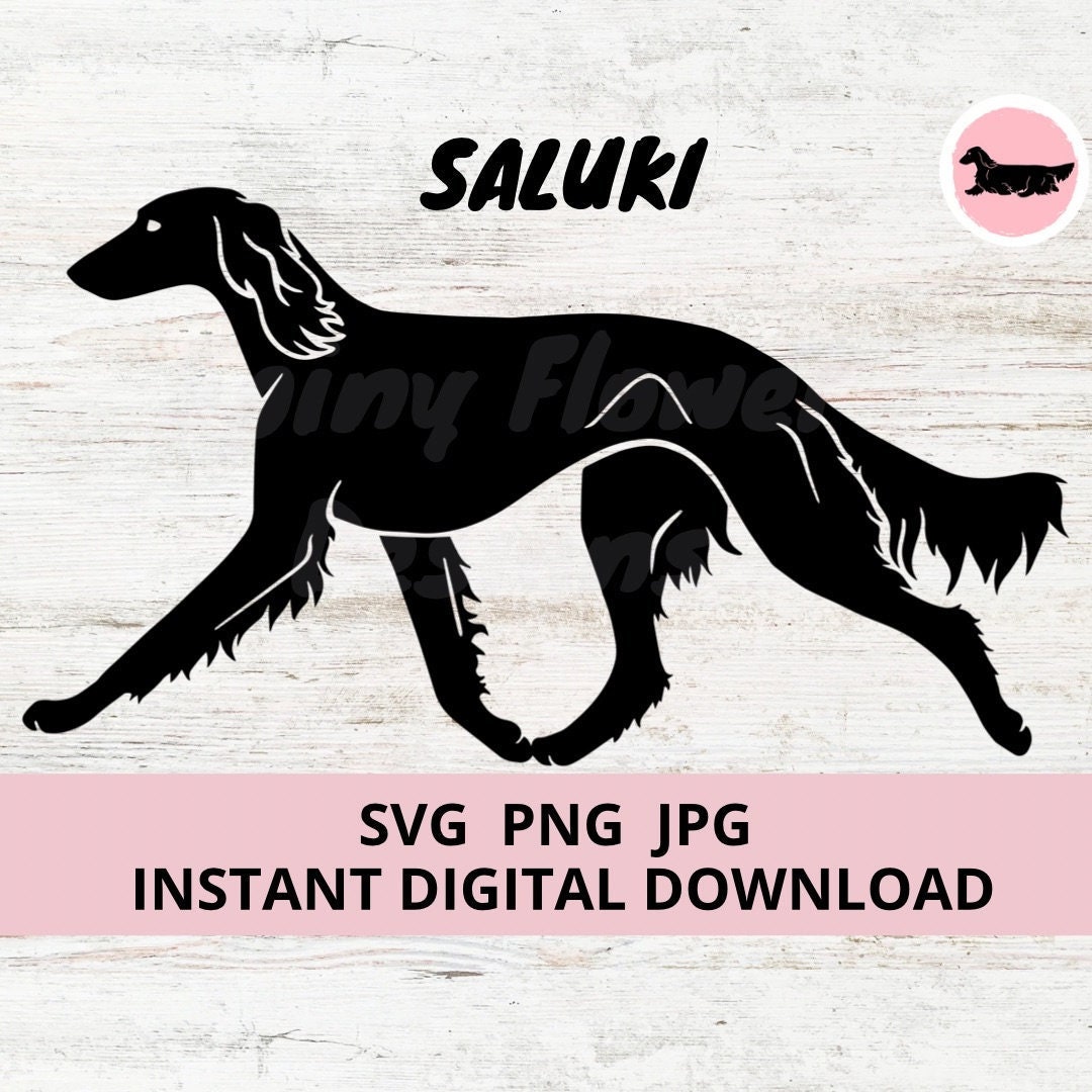 Saluki Dog Gaiting Digital Download SVG JPG PNG Clipart - Etsy